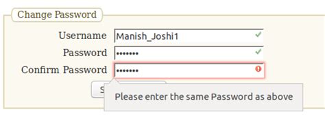 Password Validation Using Html5 And Javascript Function