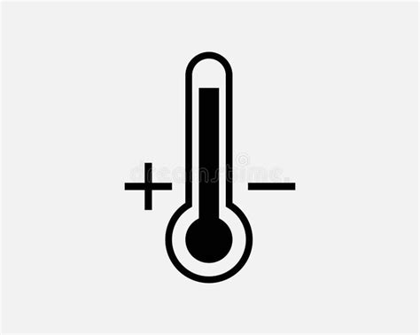 Increase Decrease Temperature Icon Thermometer With Plus Minus Symbol