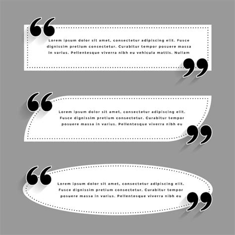 Free Vector Set Of Three Web Dialog Quotation Mark Template Design Vector