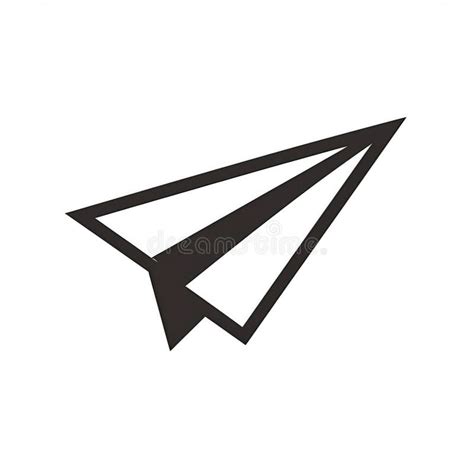 simple triangular shape of flying paper plane isolated on white