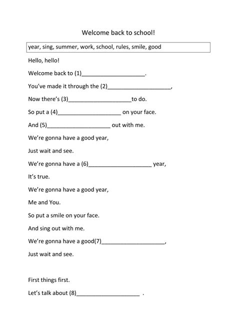 Welcome Back To School Interactive Worksheet Welcome Back To School