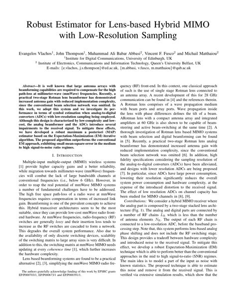 Pdf Hybrid Beamforming With Random Analog Sampling For Wideband