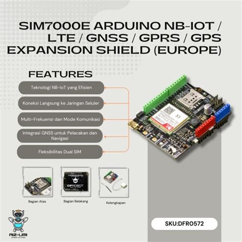 Jual Sim7000e Arduino Nb Iot Lte Gprs Gps Expansion Shield Kab