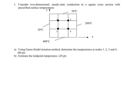 Solved 1 Consider Two Dimensional Steady State Conduction