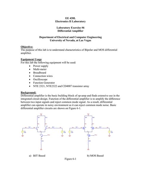Bjt Differential Amplifier Basics Of Computer