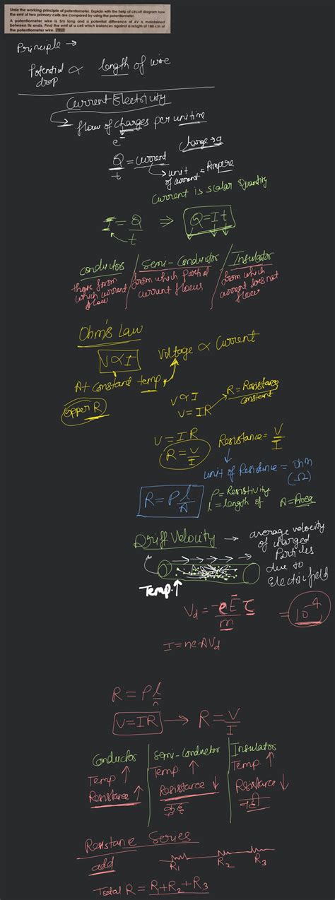 State The Working Principle Of Potentiometer Explain With The Help Of Ci