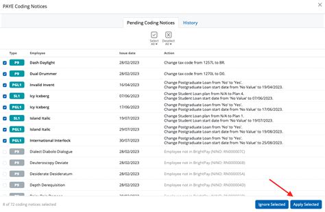 Coding Notices Brightpay Documentation