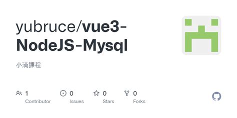Vue3 Nodejs Mysqlreadmemd At Main · Yubrucevue3 Nodejs Mysql · Github