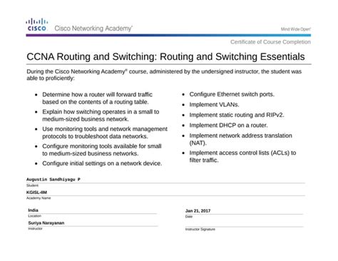 Ccna Training Certificate 2 Ppt