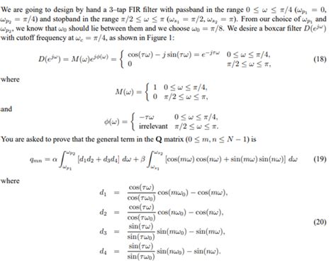 Matrix Theory Based Filter Design This Section Deals