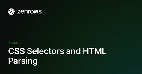 Css Selectors And Html Parsing Zenrows Docs