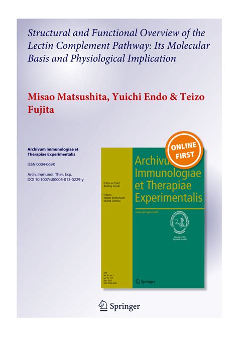 Pdf Structural And Functional Overview Of The Lectin Complement