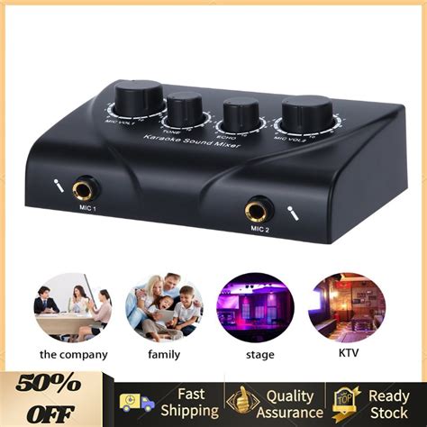 Karaoke Echo Mixer Sound Speaker Mixer Amplifier Musical Echo Mixer Black PC TV Amplifier System