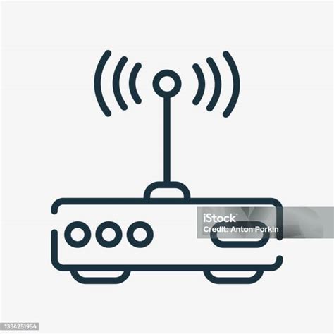모뎀 라인 아이콘 인터넷 라우터 선형 그림 와이파이 라우터 개요 아이콘 편집 가능한 스트로크 격리된 벡터 일러스트레이션 Dsl에 대한 스톡 벡터 아트 및 기타 이미지