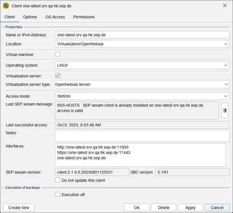 5 0 0 Opennebula Backup Sepsesam