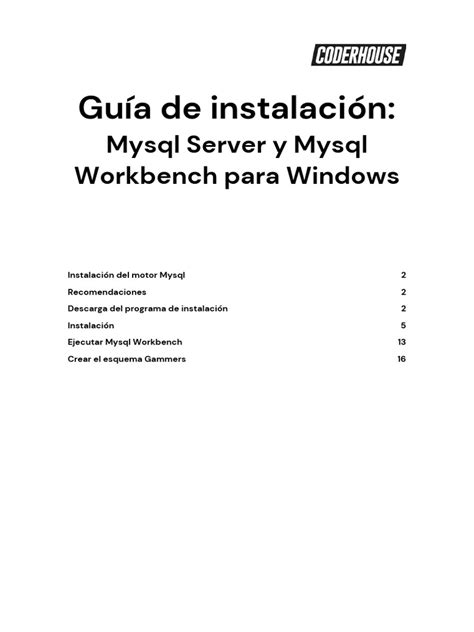 Guía De Instalación Mysql Y Mysql Workbench Windows Pdf Mi Sql