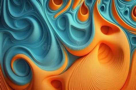 Abstract Blue And Orange Color Background Colored Background Generative Ai Stock Illustration