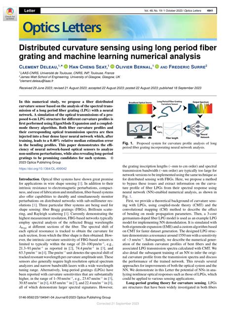Distributed Curvature Sensing Using Long Period Fiber Grating And Machine Learning Numerical