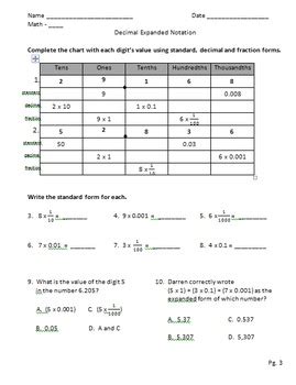 Decimal Expanded Notation By Kelly Marksberry TPT