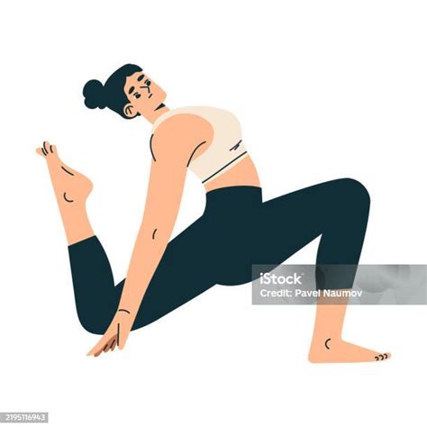 스포츠 와 여자 캐릭터 에서 요가 아사나 에서 약혼 에서 신체 활동 벡터 일러스트 개념에 대한 스톡 벡터 아트 및 기타 이미지 Istock