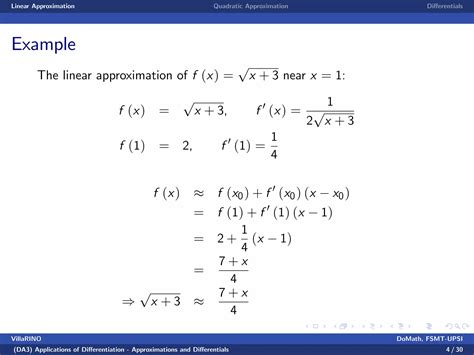 Benginning Calculus Lecture Notes 8 Linear Quadratic Approximation Ppt