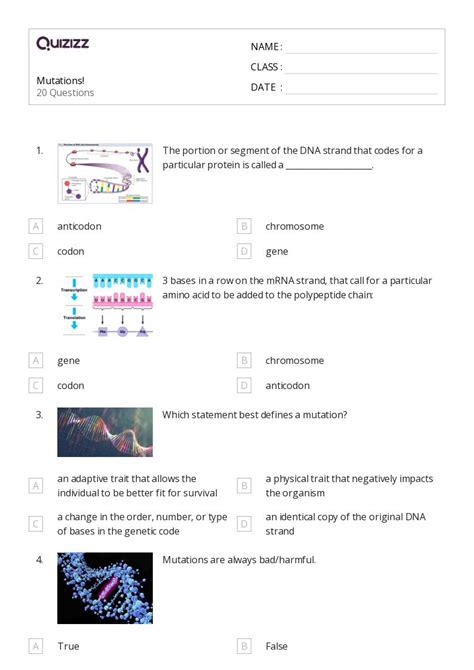 50 Genetic Mutation Worksheets On Quizizz Free And Printable