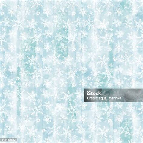 눈송이 파란색 수채화 배경에 매끄러운 벡터 패턴 스칸디나비아 테마 디자인 템플릿 벽지 포장 직물 및 섬유에 적합합니다 겨울에