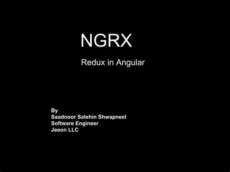 Ngrx Redux In Angular Pptx