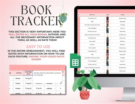 Reading Tracker Spreadsheet Template Book Tracker Spreadsheet Reading Planner Reading Log