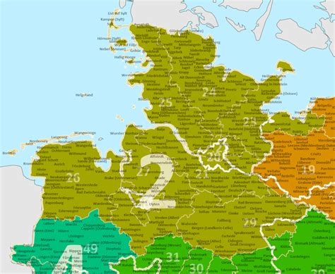 PLZ Gebiete Deutschland Postleitzahlenbereiche Deutschland