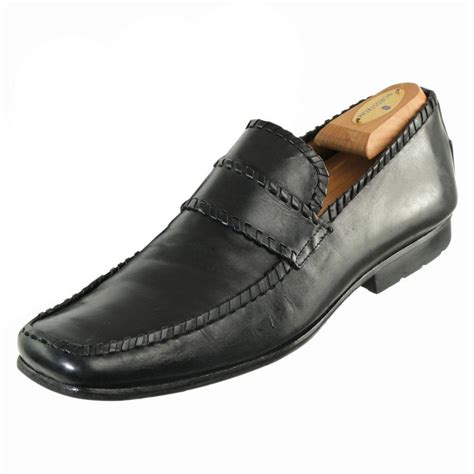 Mark Nason Loafers Dress Shoes Sz 10 Black Woven Leather Made In Italy