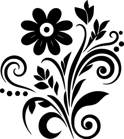 Flower Black And White Vector Illustration 27207927 Vector Art At Vecteezy