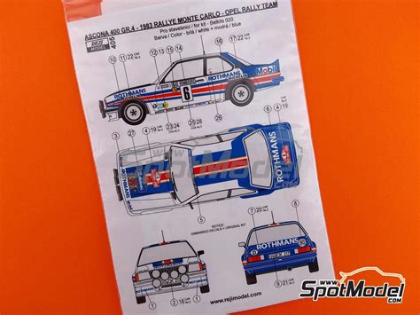 Reji Model 405 Marking Livery 124 Scale Opel Ascona 400 Group 4
