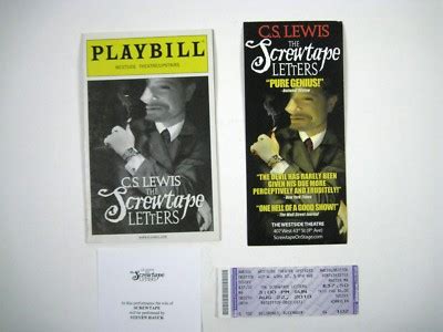 Screwtape Letters Playbill 2010 Westside Theatre Upstairs Cs Lewis Max