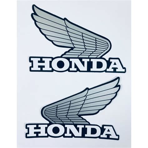Honda Sticker Wing Silver Retro Classic Pvc Wings Logo Motorcycle Car