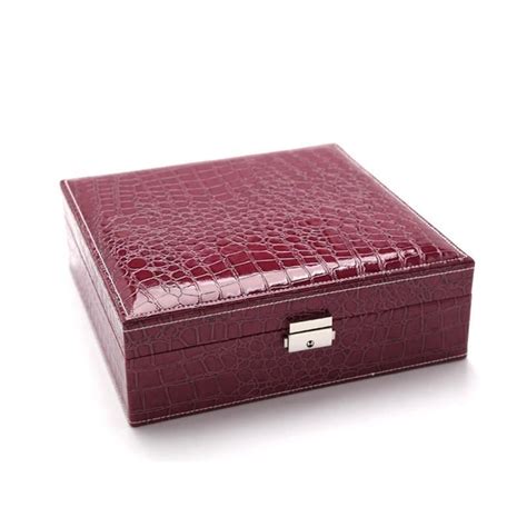 Шкатулка органайзер для украшений большая 26 26 8 5 двухуровневая с зеркалом бордовый 8710 от