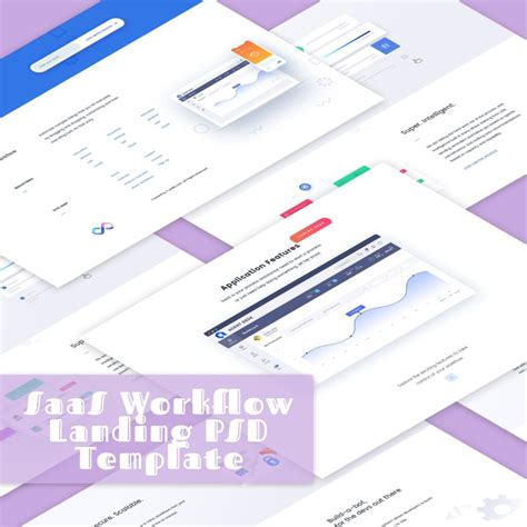 SaaS Workflow Landing PSD Template MasterBundles