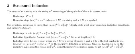 Solved 3 ﻿structural Inductionthe Reversal Of A String W ﻿is