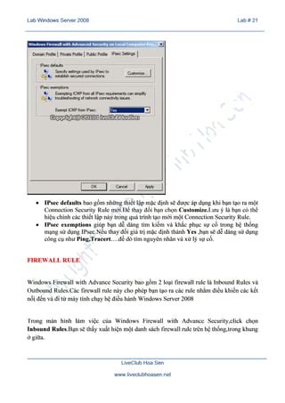 Lab 21 Windows Firewall With Advanced Security PDF