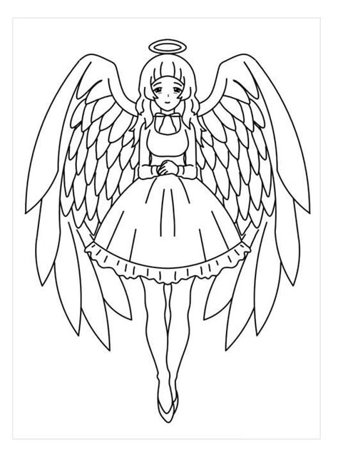 Dibujo De Ángel Animado Para Colorear Y Imprimir Dibujos Para Colorear