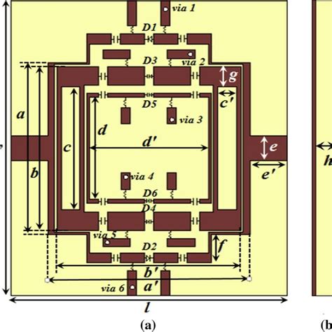 Layout Of The Proposed Reconfigurable Filter A Front View B Side View Download Scientific Diagram