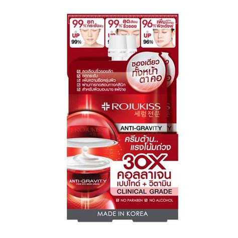 6ซอง กล่อง Rojukiss โรจูคิส เฟซ อาย เนค ครีม Anti Gravity Face Eye Neck Cream 8มล Shopee