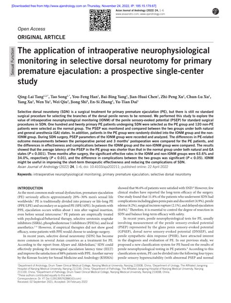 Pdf The Application Of Intraoperative Neurophysiological Monitoring