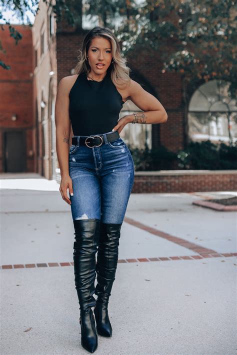 Thigh High Boots Jeans