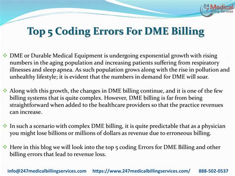 ppt top 5 coding error for dme billing powerpoint presentation free