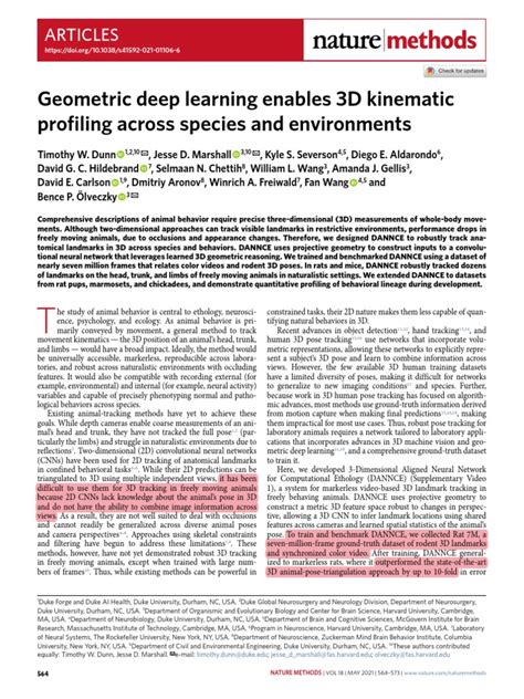 Geometric Deep Learning Enables 3d Kinematic Profiling Across Species And Environments Pdf