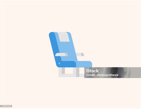 비행기 좌석 벡터 아이콘입니다 격리 된 버스 기차 차량 좌석 플랫 컬러 기호 벡터 항공기 좌석에 대한 스톡 벡터 아트 및 기타