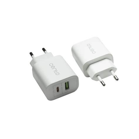 Set Incarcator Retea Fast Charge Cento P212 Alb Cu Cablu De Date
