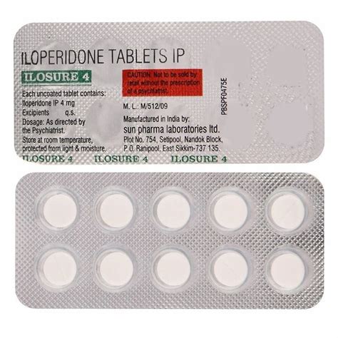 Iloperidone Tablets Ilosure Tablet Latest Price Manufacturers