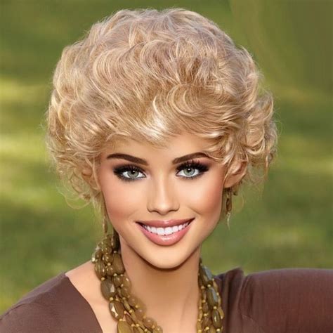 Short Permed Hair Short Curly Wigs Permed Hairstyles Mature Women